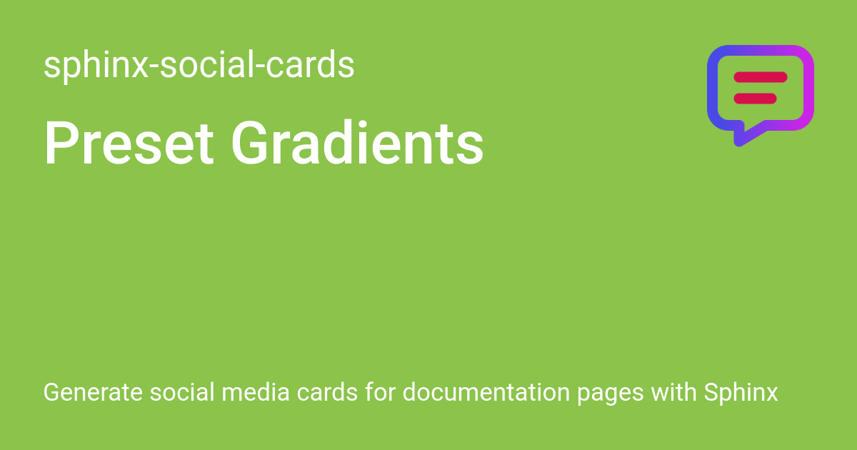 Preset Gradients - Sphinx Social Cards